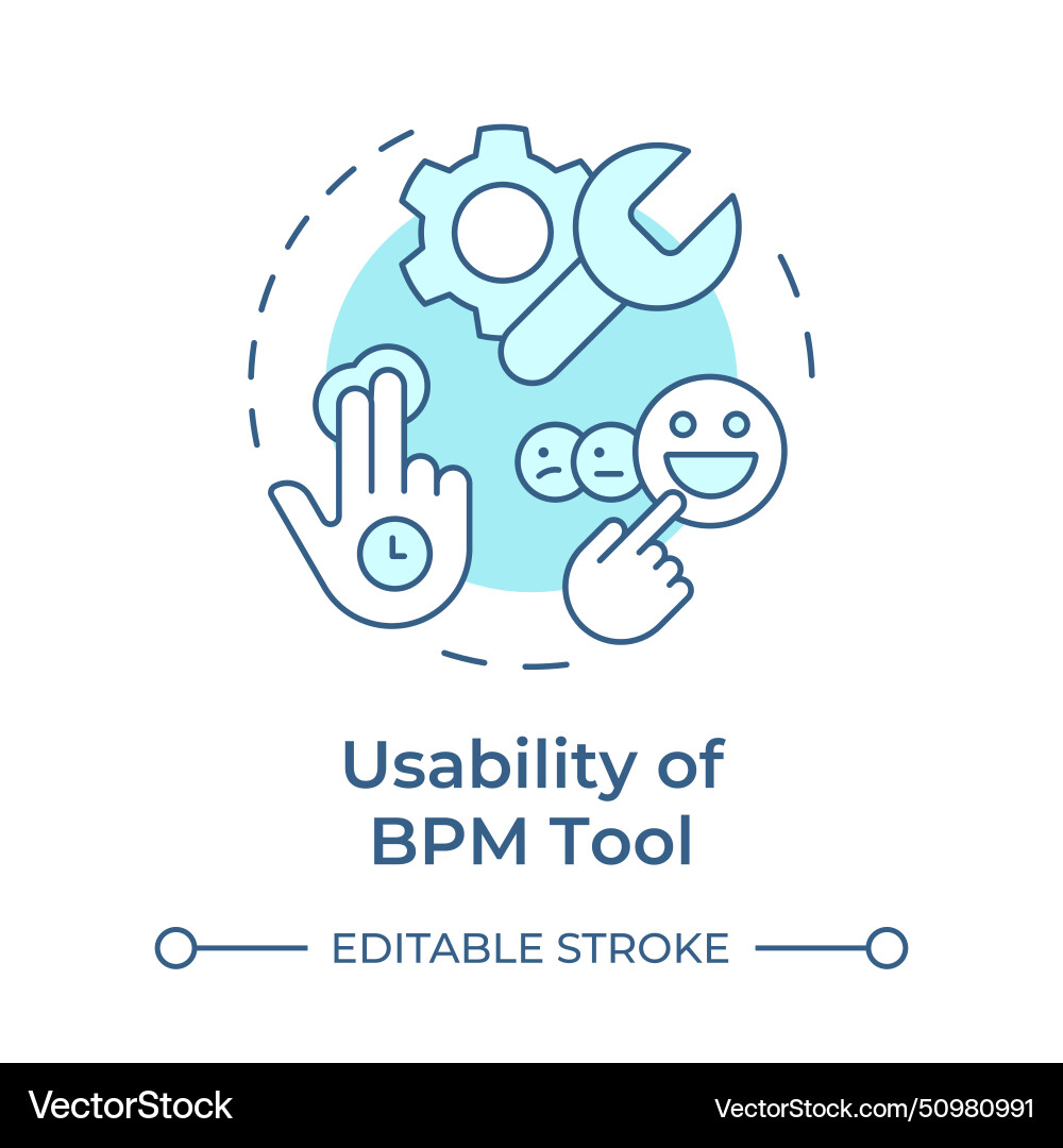 Bpm tool usability soft blue concept icon Vector Image