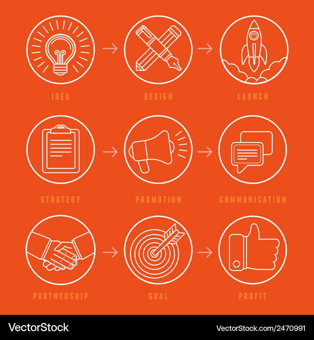 Business Innovation & Strategy Icons Vector Image