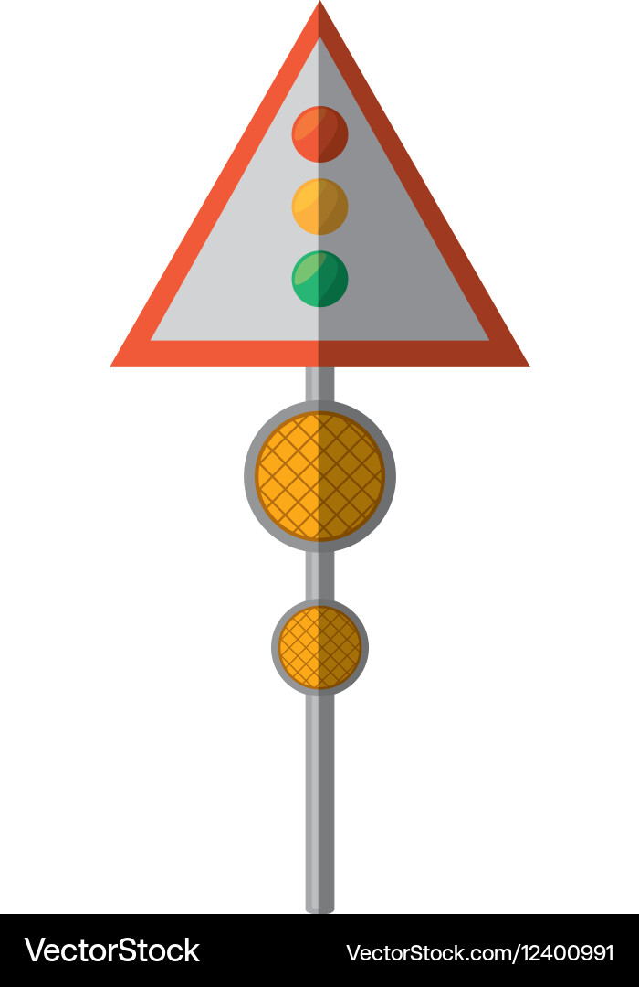 Cartoon sign road light traffic Royalty Free Vector Image