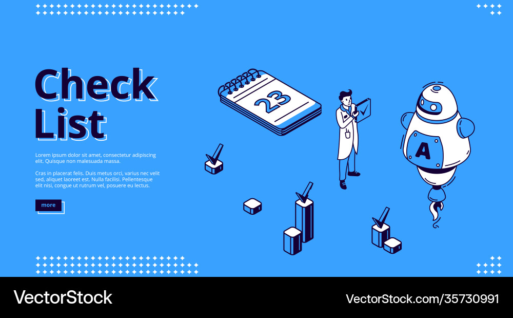 Check list for planning work banner Royalty Free Vector