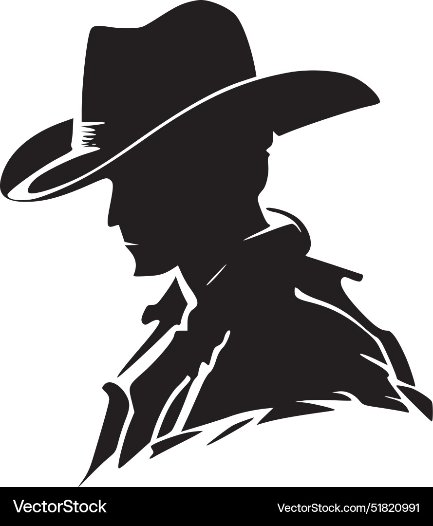 Cowboy - minimalist and flat logo Royalty Free Vector Image