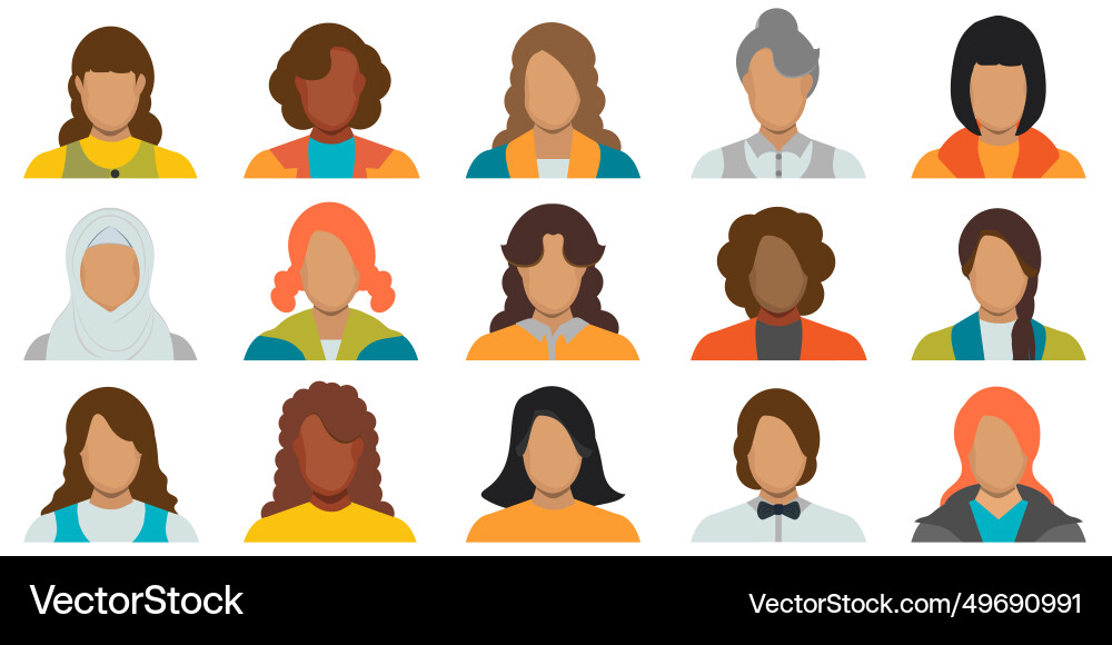Faceless Female Portraits Royalty Free Vector Image