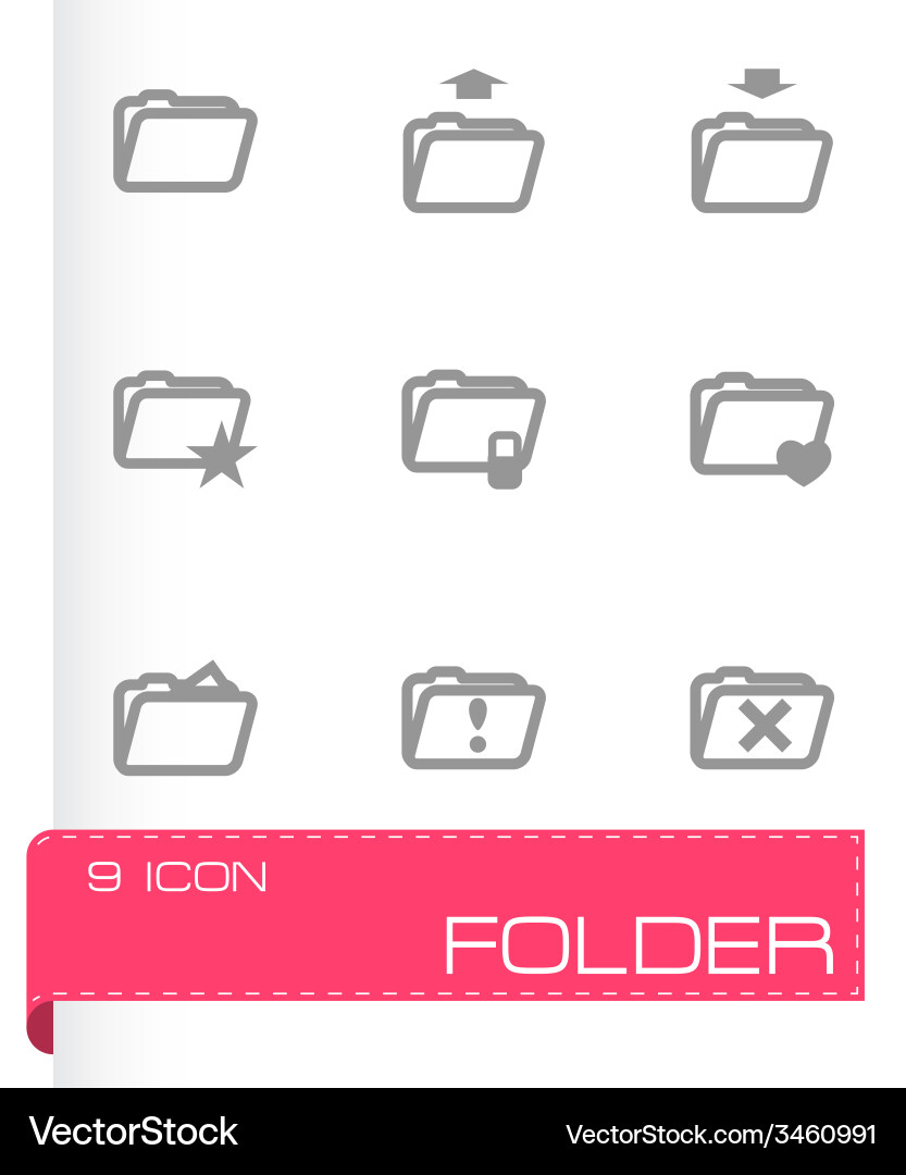 Folder Icon Collection Royalty Free Vector Image