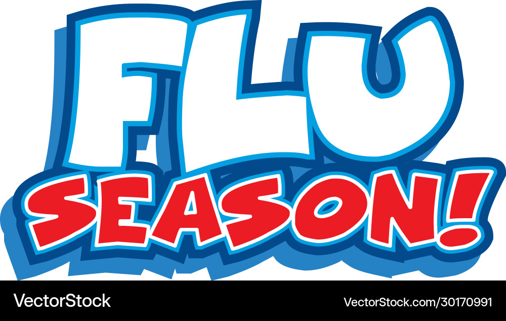 Font design for word flu season on white Vector Image