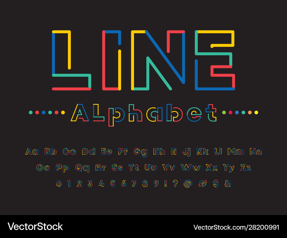 Line font Royalty Free Vector Image - VectorStock