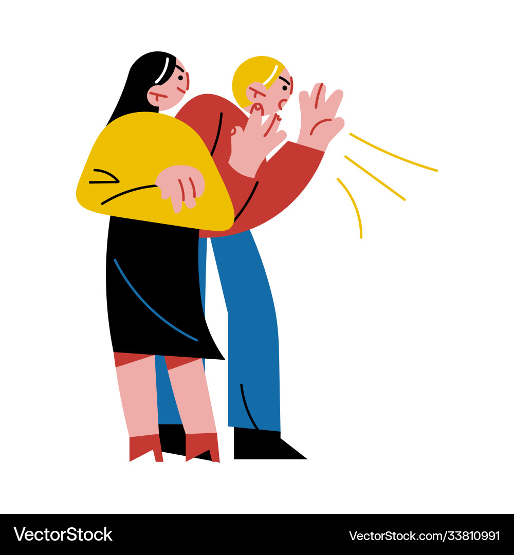 Man and Woman Shouting in Anger Royalty Free Vector Image
