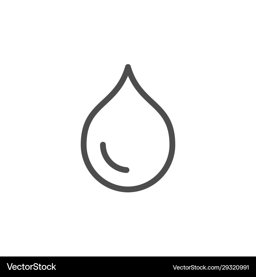 Water drop line outline icon Royalty Free Vector Image