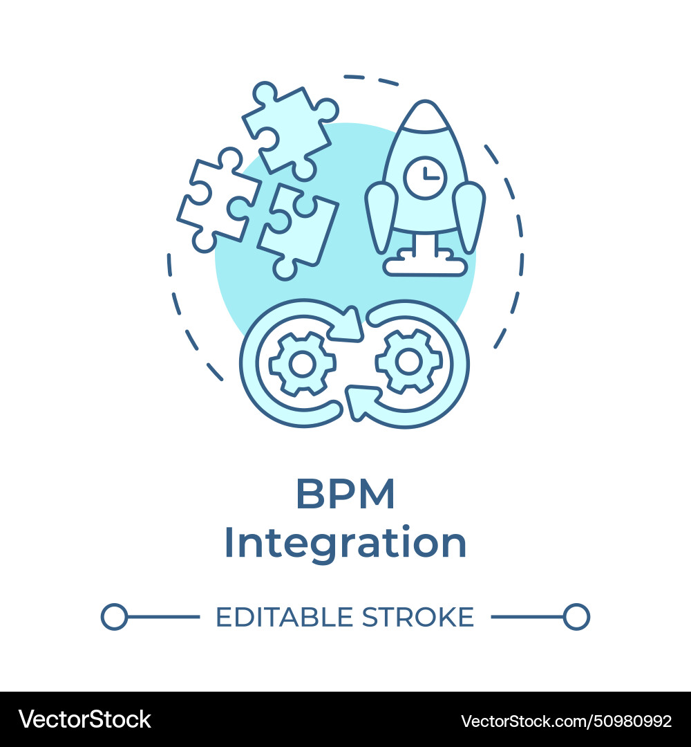 Bpm integration soft blue concept icon Royalty Free Vector