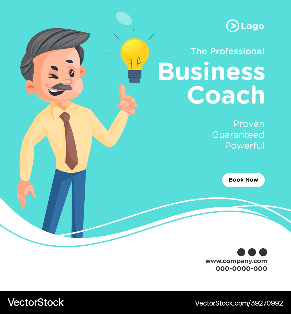 Business Coach Banner - Idea & Growth Vector Image