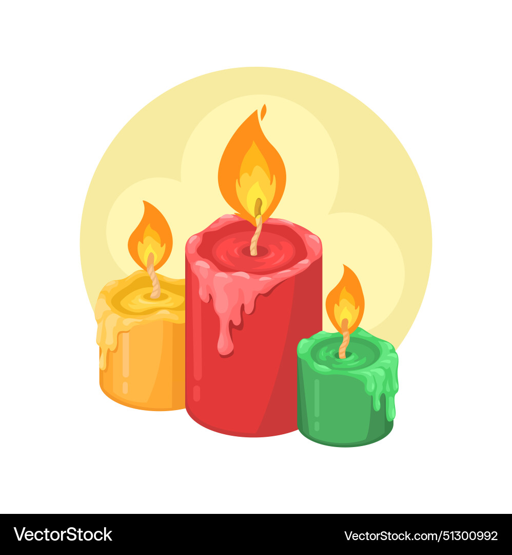 Colorful candle light symbol decoration Royalty Free Vector