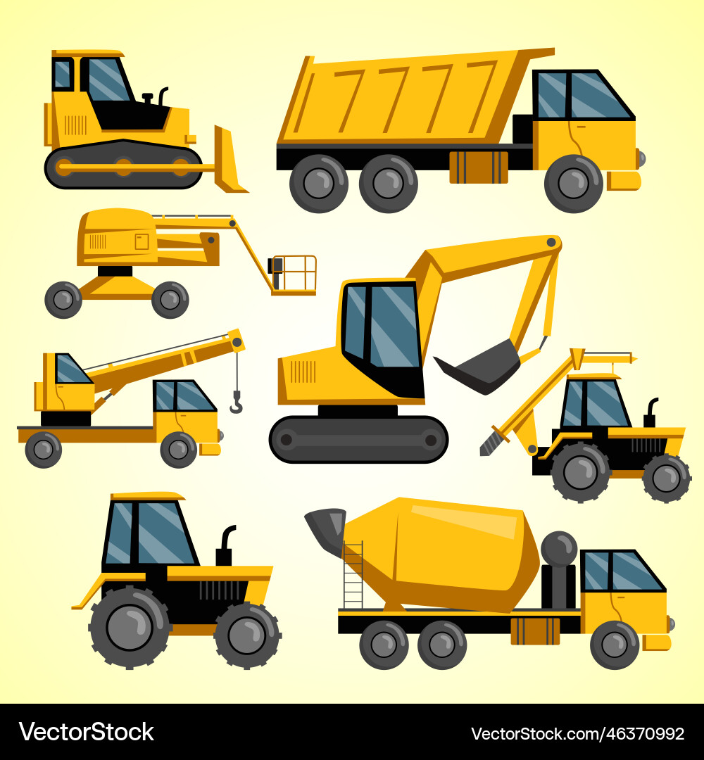 Construction trucks set Royalty Free Vector Image