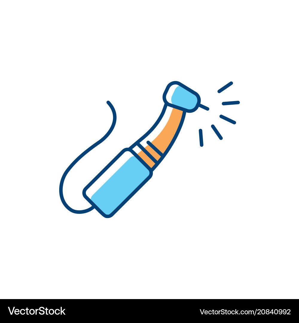 Dental drill icon tools thin line icons Royalty Free Vector