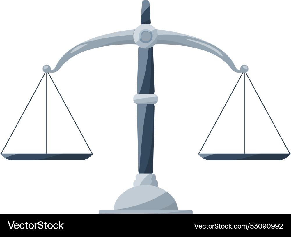 Empty scale in balance weight compare or measure Vector Image