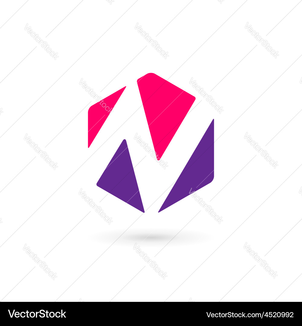 Letter n cube logo icon design template elements Vector Image