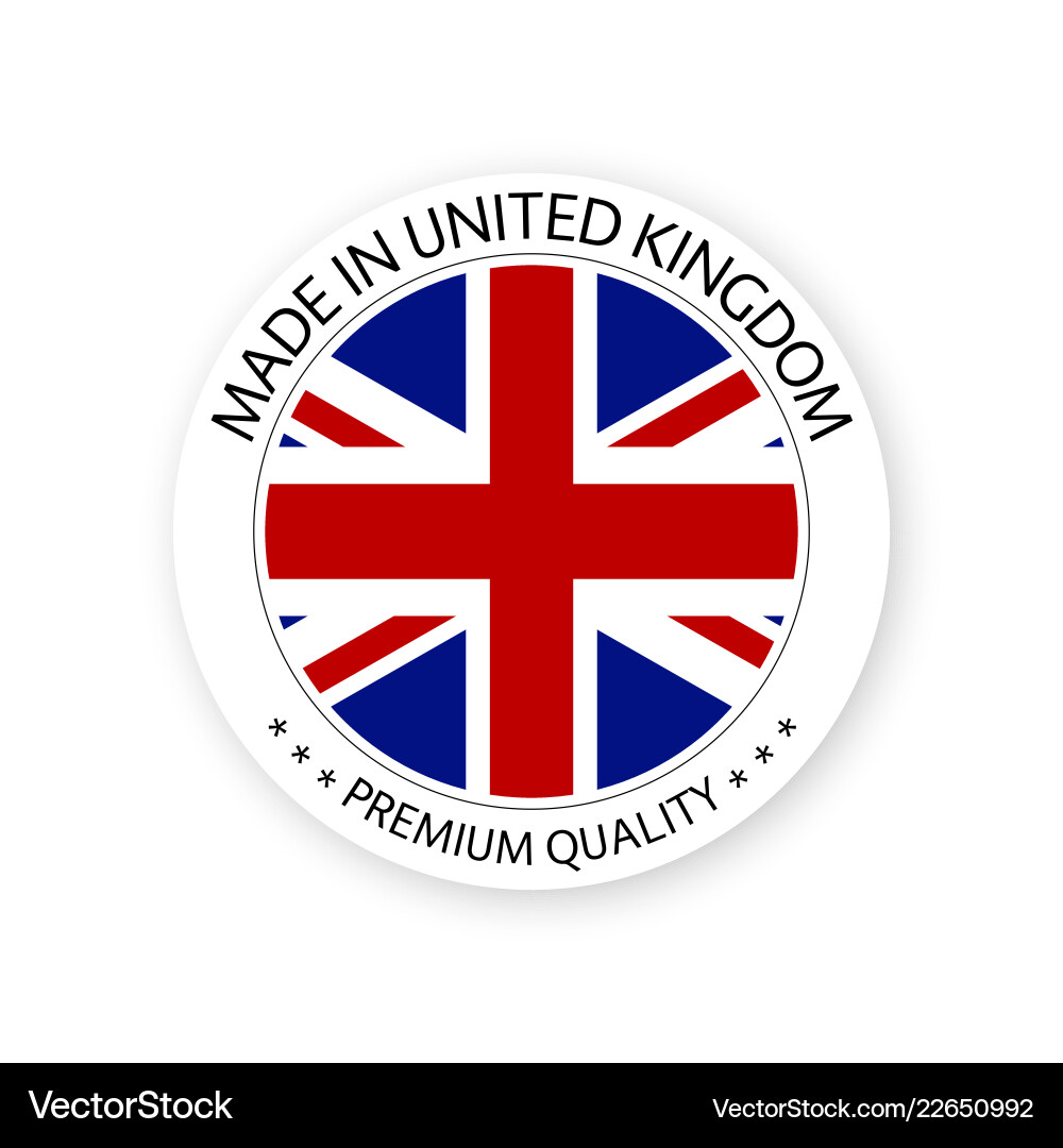 Made in UK Sticker - British Flag Royalty Free Vector Image