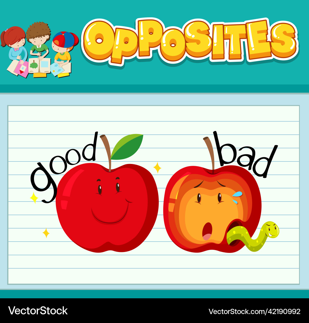 Opposite words with pictures for kids Royalty Free Vector