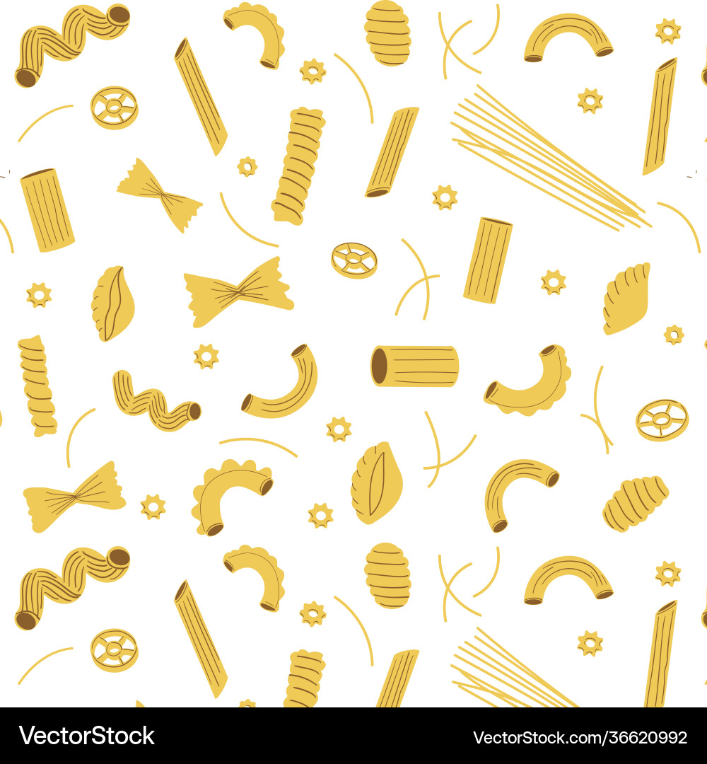 Pasta pattern seamless texture traditional Vector Image