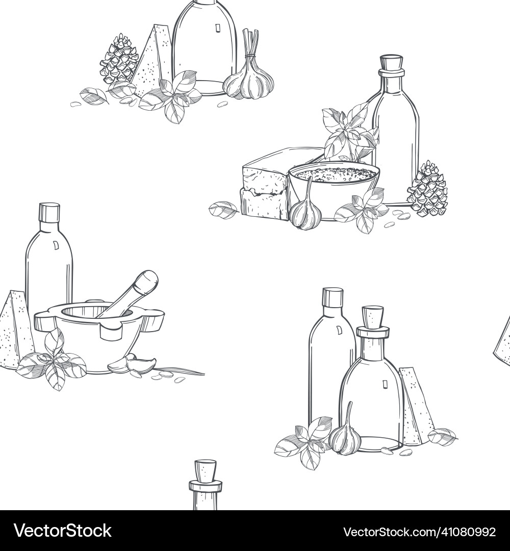 Pesto sauce pattern Royalty Free Vector Image - VectorStock