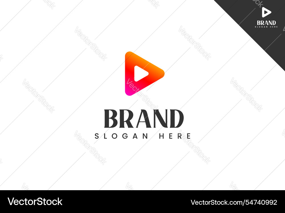 Play button brand identity design template Vector Image