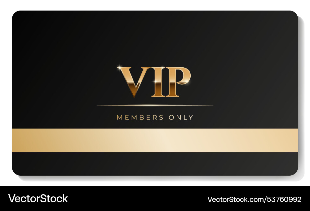 Premium vip card with gold elements in black color