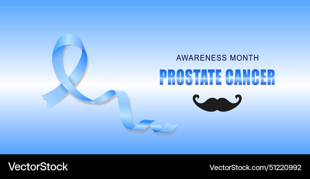 Prostate cancer awareness light blue ribbon Vector Image