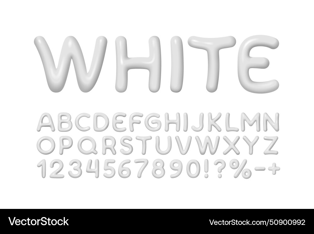 White monochrome font english alphabet Royalty Free Vector