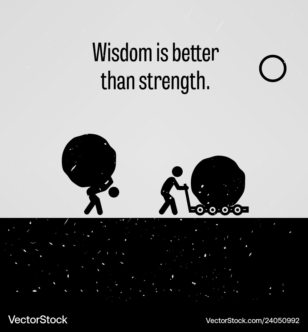 Wisdom is better than strength a motivational Vector Image