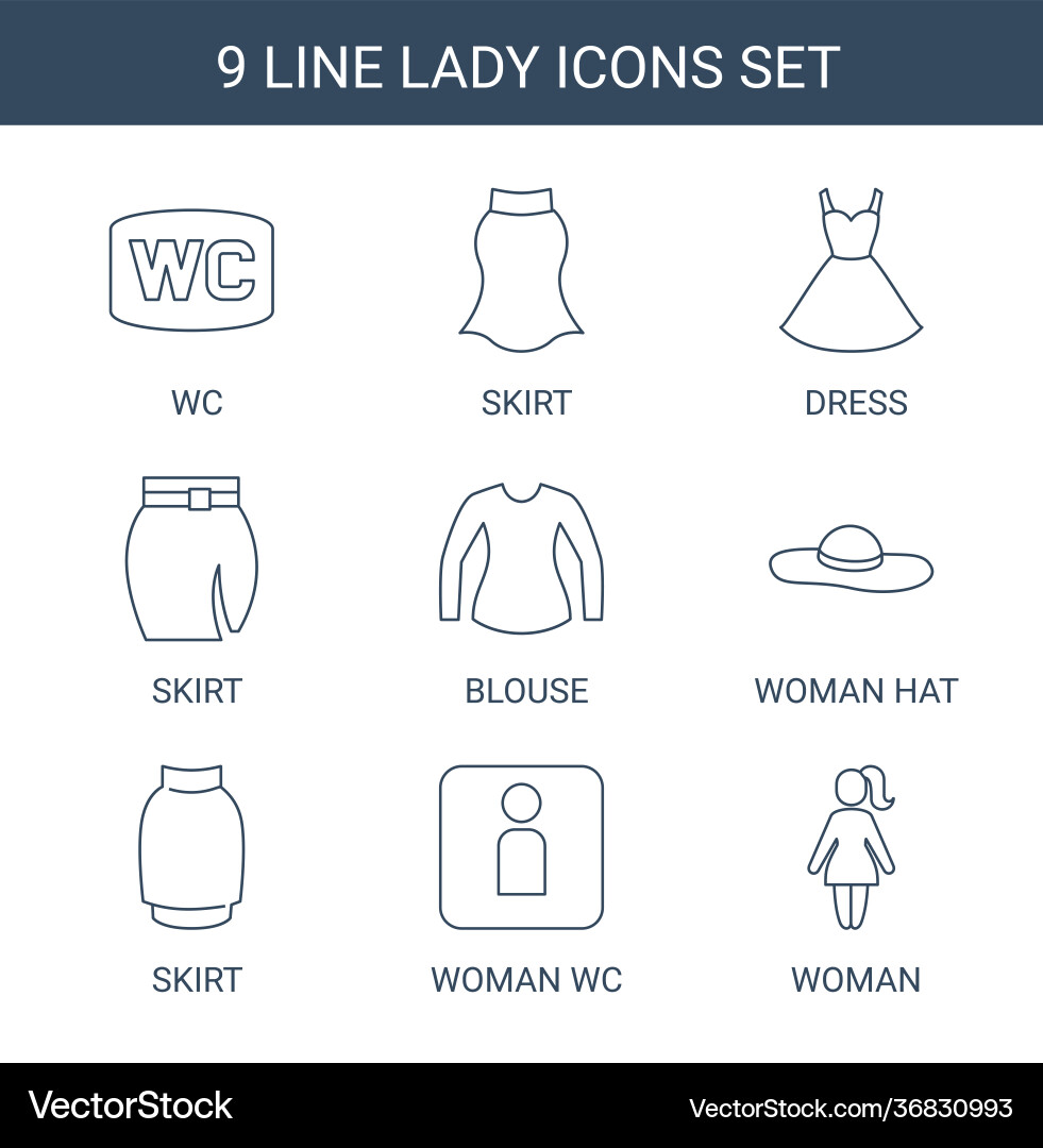 9 lady icons Royalty Free Vector Image - VectorStock