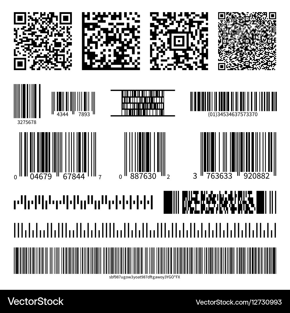 Business barcodes and qr codes set Royalty Free Vector Image