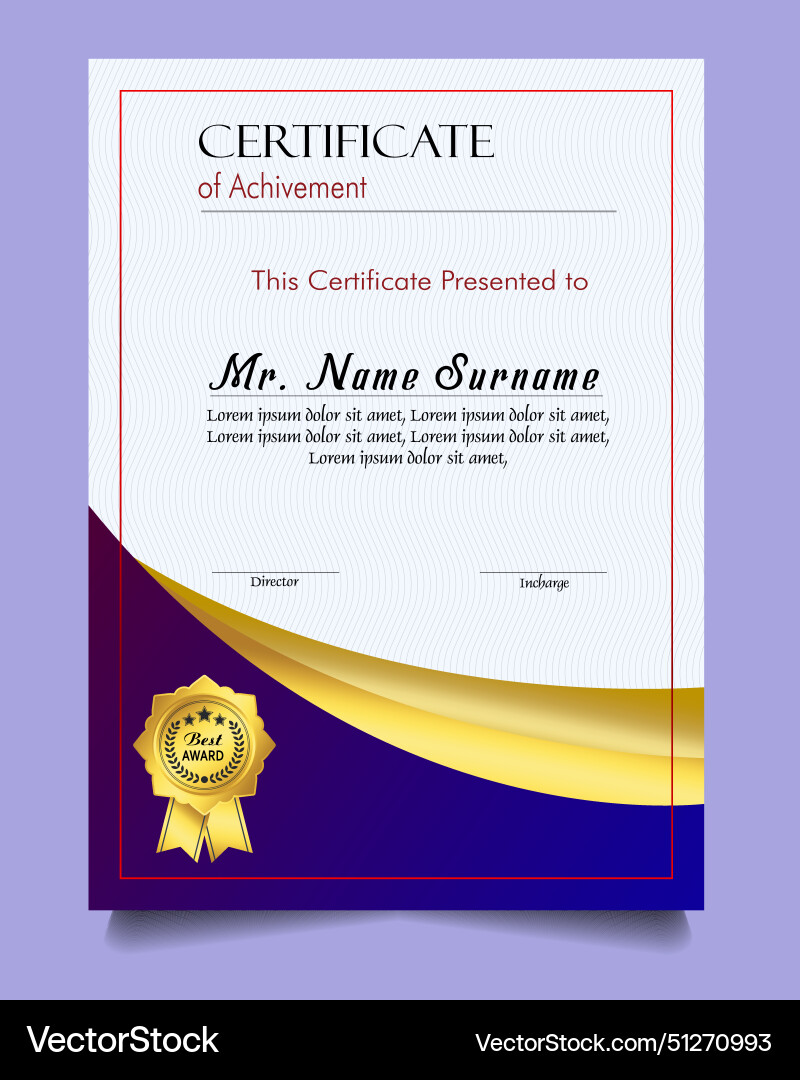 Certificate design Royalty Free Vector Image - VectorStock