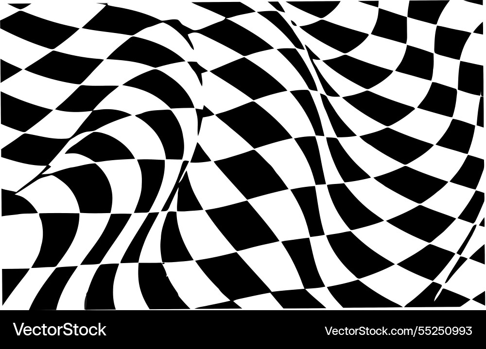 Checkered flag waving creating optical background Vector Image