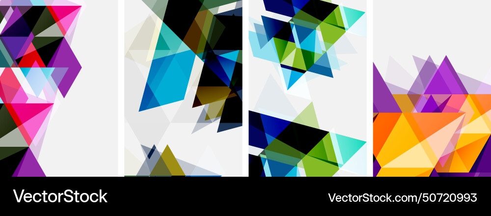 Colorful bright triangles with various colors Vector Image