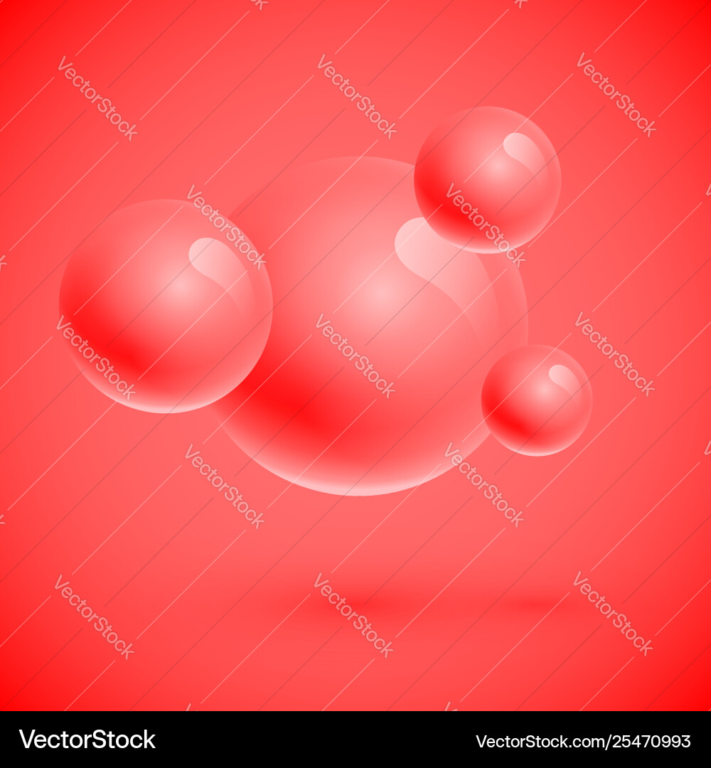 Colorful spheres floating realistic Royalty Free Vector