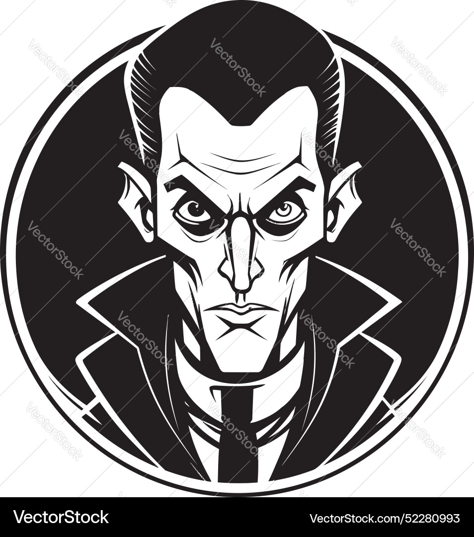 Creepy vampire heraldry sinister mark macabre Vector Image