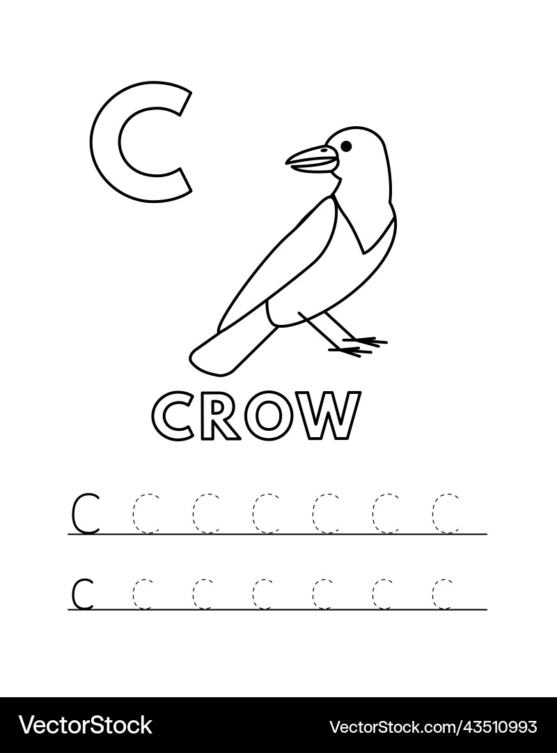 Cute cartoon animals alphabet and tracing Vector Image