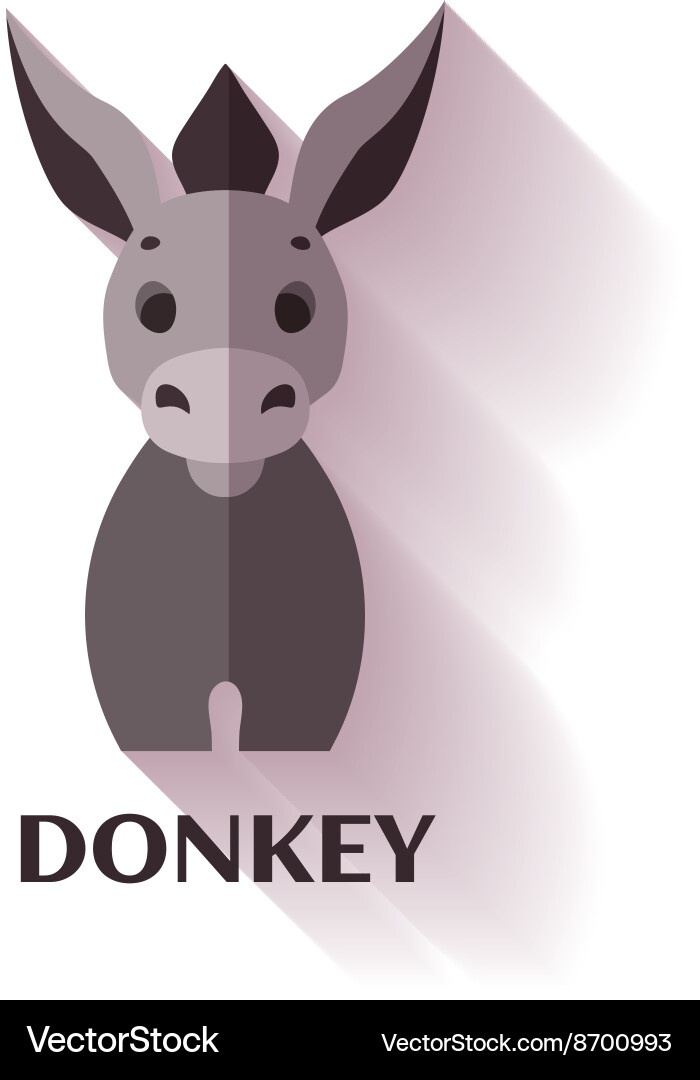 Donkey icon in flat style Royalty Free Vector Image