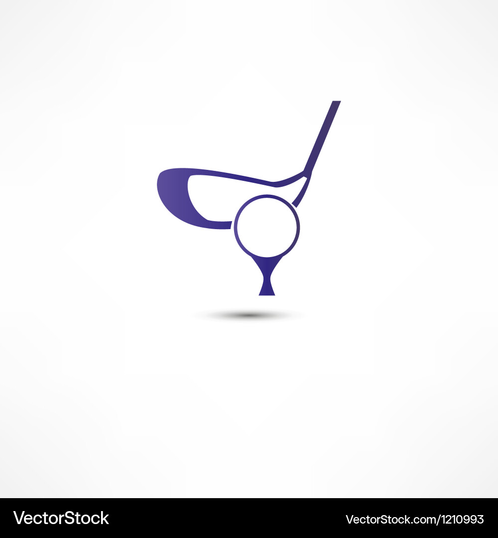 Golf ball and putter icon Royalty Free Vector Image