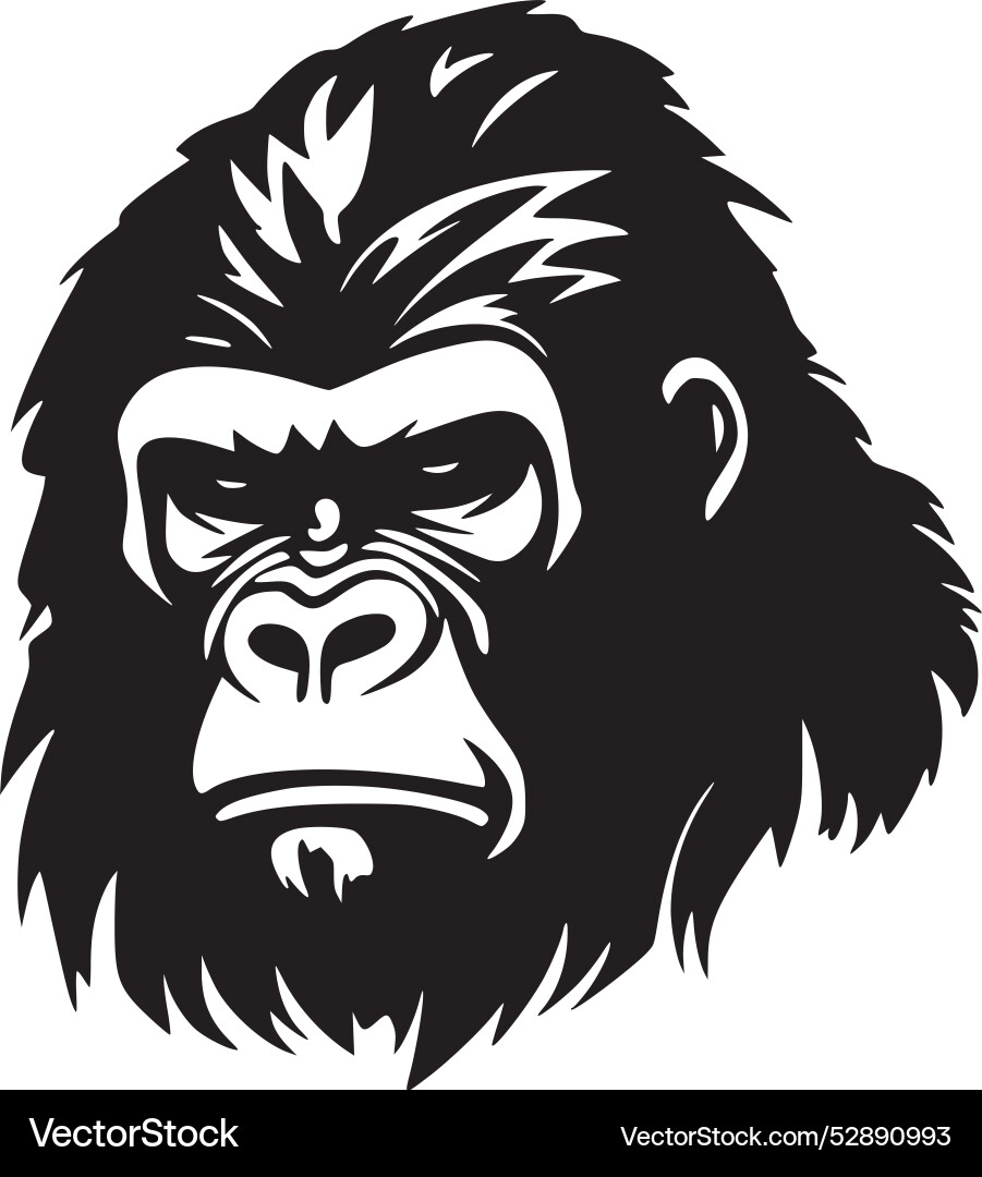 Gorilla - minimalist and flat logo Royalty Free Vector Image