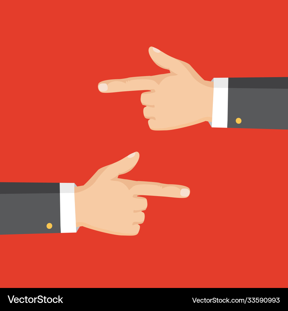Hand with pointing finger left and right side Vector Image