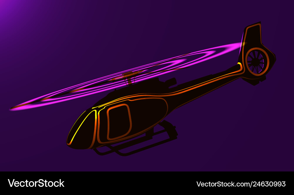 Holographic framework of the helicopter 3d Vector Image