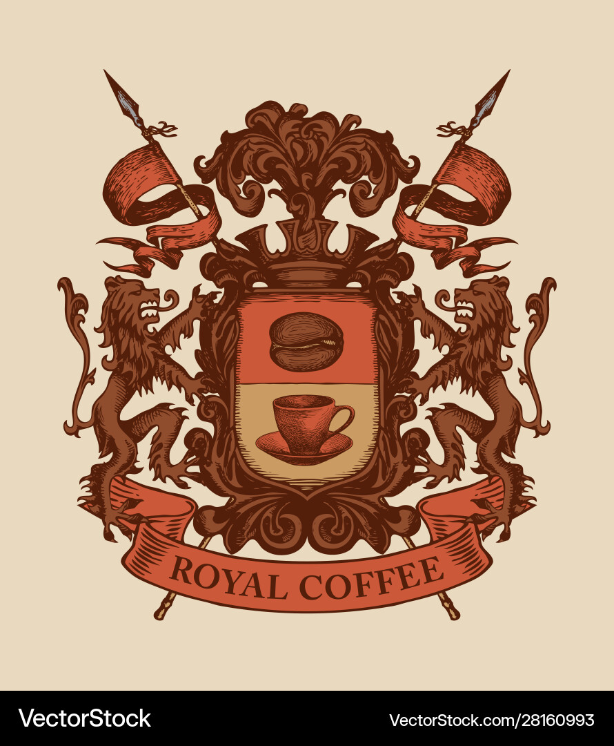 Medieval Coffee Arms Royalty Free Vector Image