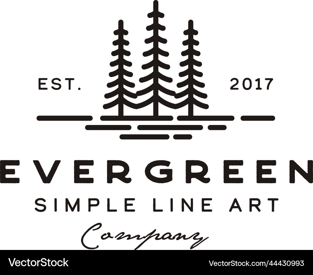 Pine evergreen fir conifer larch tree forest logo Vector Image