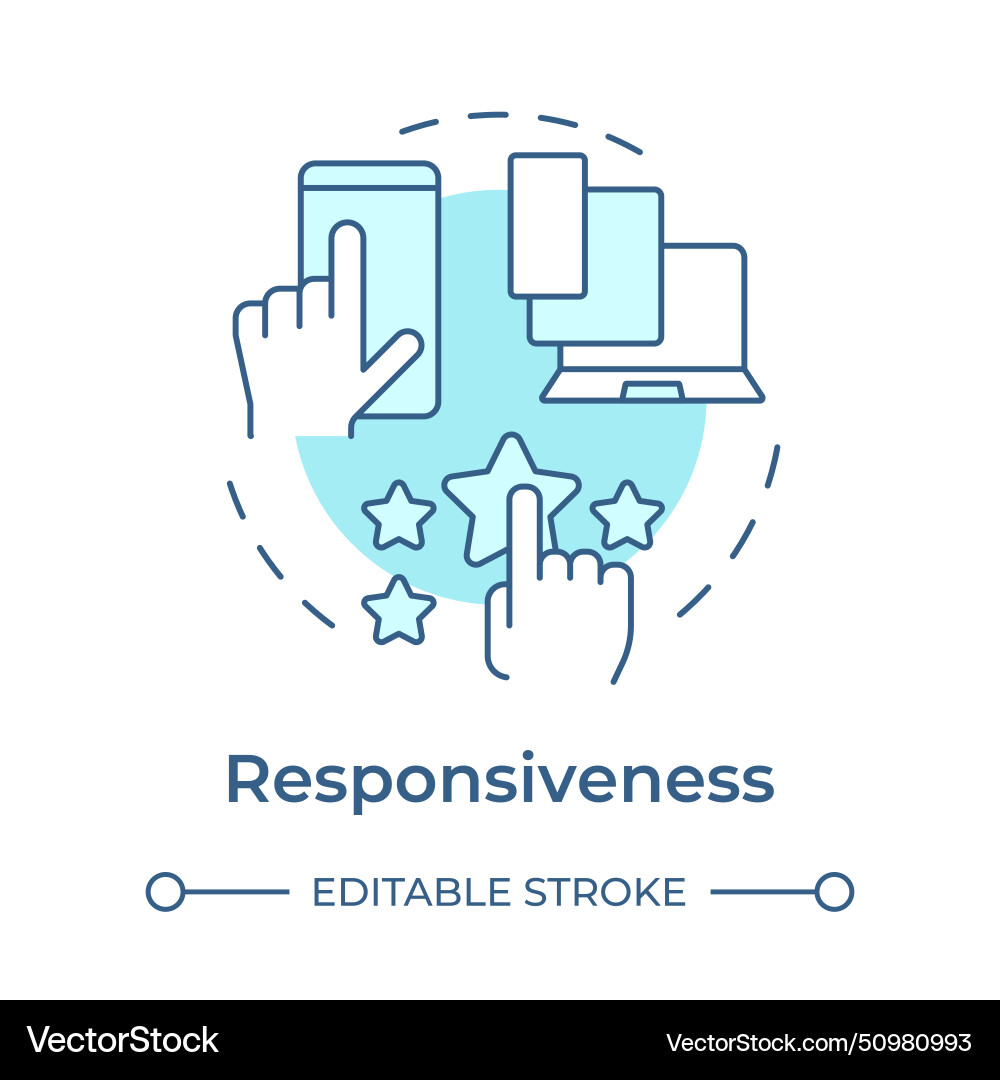 Responsiveness soft blue concept icon Royalty Free Vector