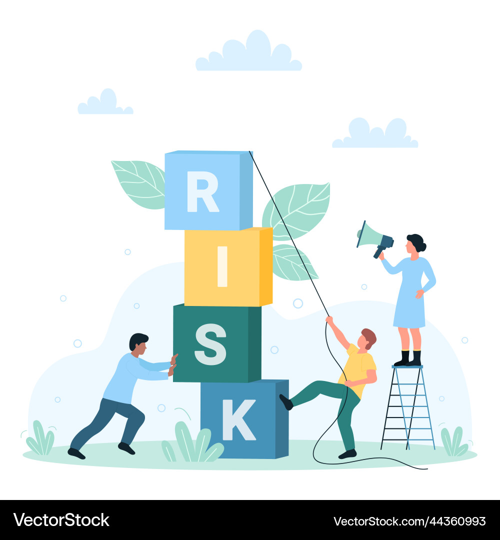 Risk management success challenge teamwork Vector Image