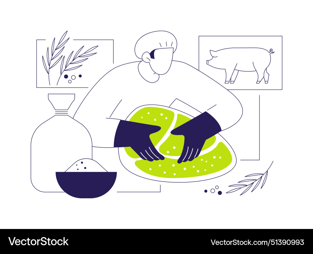 Salt curing abstract concept Royalty Free Vector Image