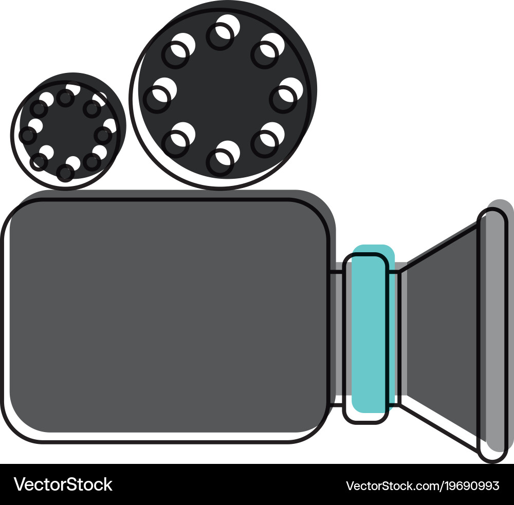 Videokamera-Symbol in Aquarellsilhouette Vektorbild