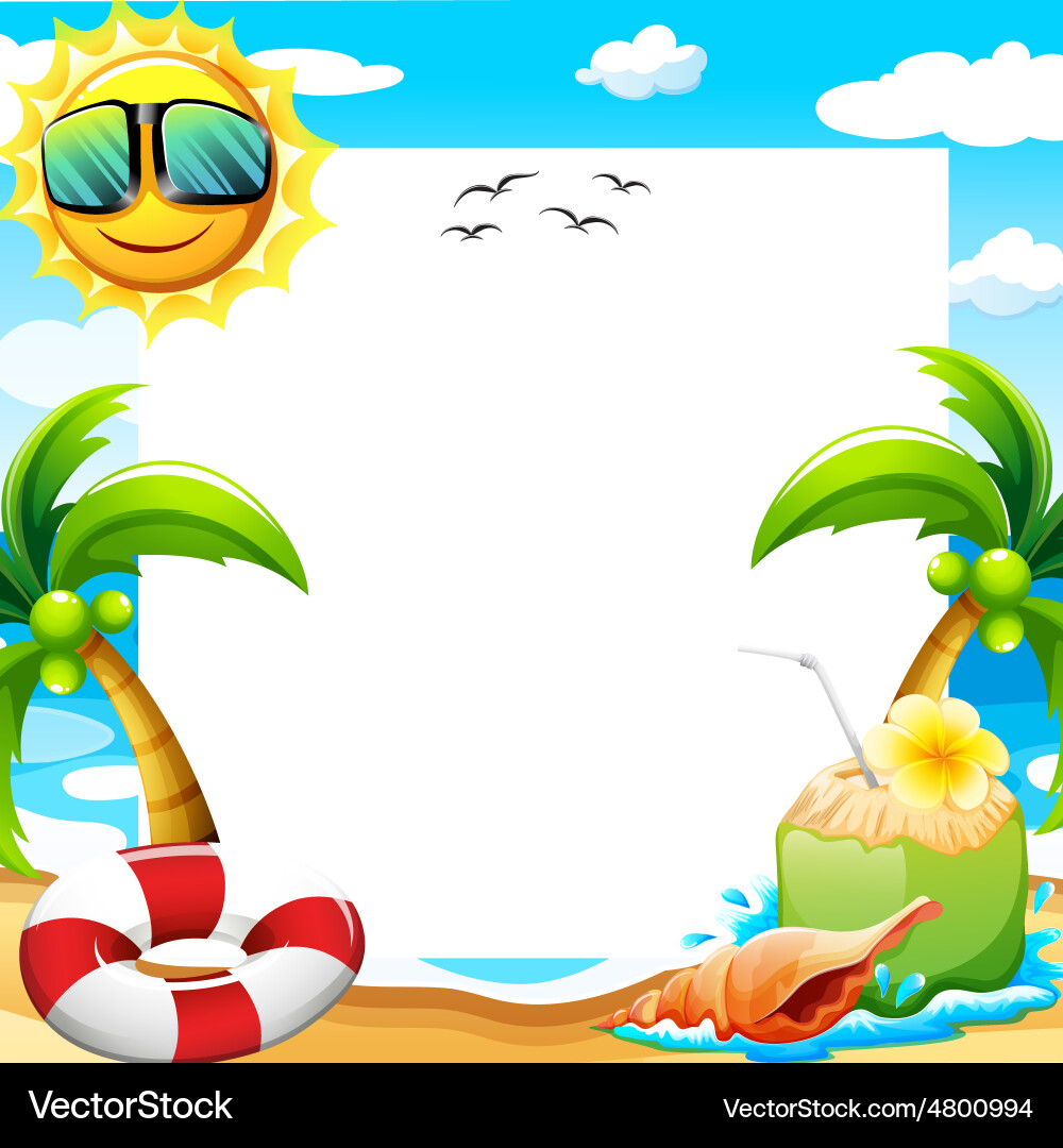 Beach poster Royalty Free Vector Image - VectorStock