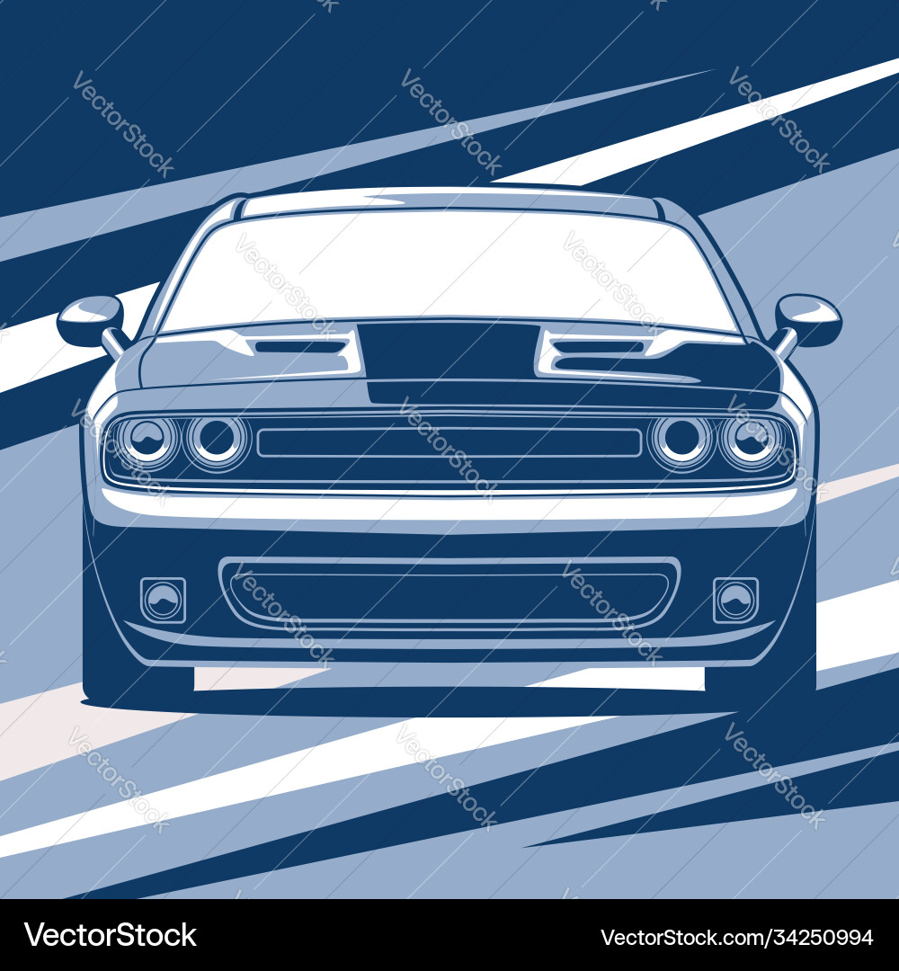 Car Front View Illustration Royalty Free Vector Image