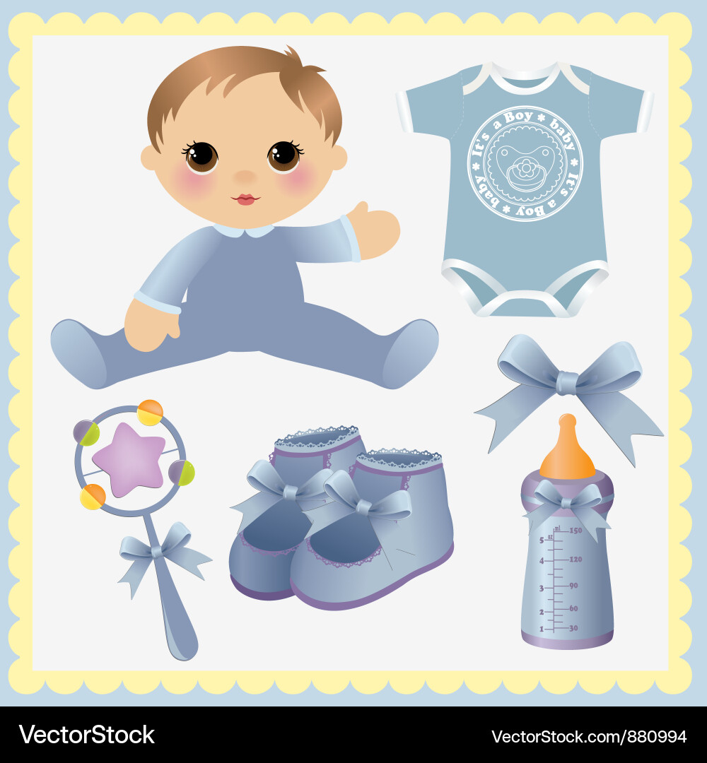 Cute collection of baby design elements Royalty Free Vector