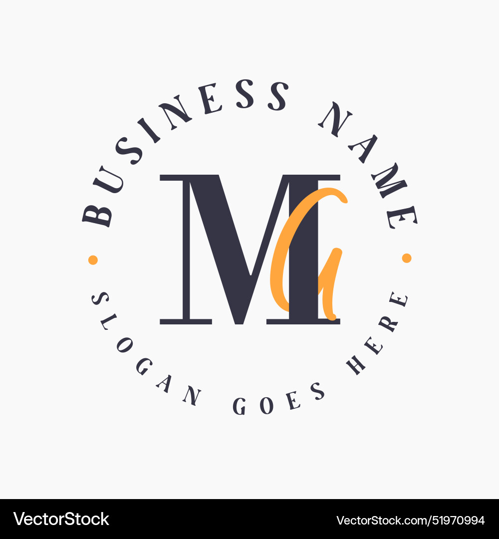 Elegant letter mg initials logo for corporate Vector Image